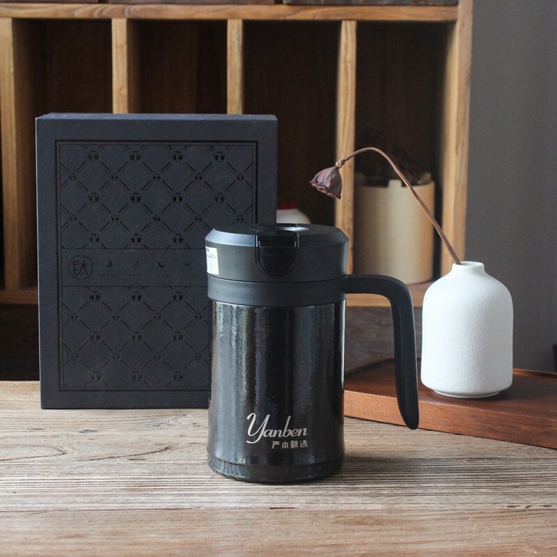 Чашка термоса из чистого титана большой емкости двухслойная титановая чашка Чай разделительная чашка для воды