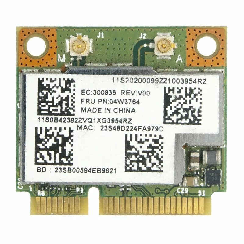 Wi-Fi Mini PCI-E Адаптер Broadcom BCM943228HMB, 2.4/5 ГГц, 300 Мбит/сек, Bluetooth 4.0, Сетевая Карта для Ноутбука Lenovo