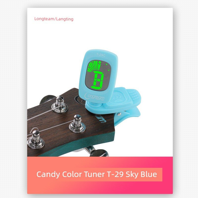 Langtin T-29 красочный тюнер для укулеле, гитара, бас, укулеле, тюнер для укулеле Небесно-голубая модель Т-29
