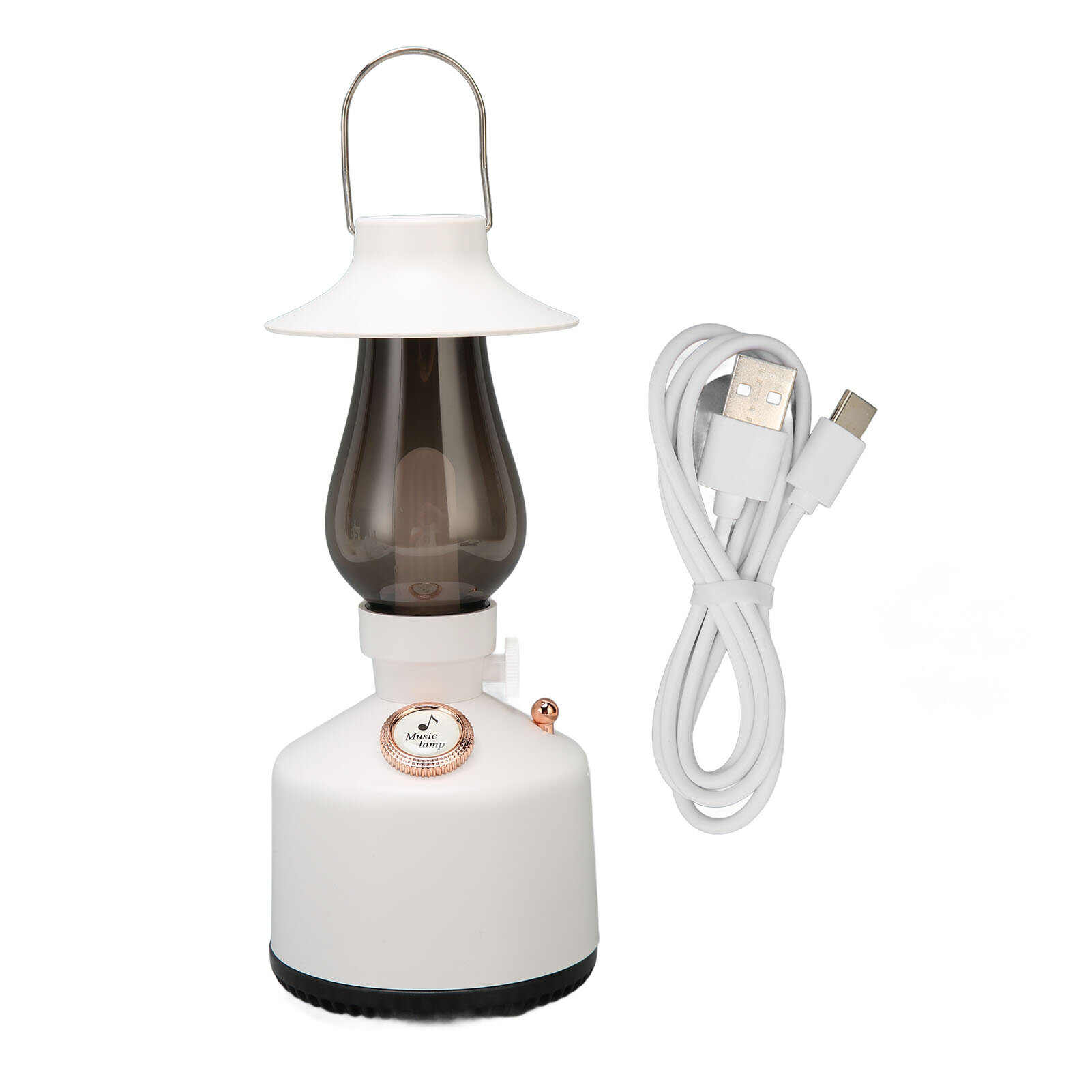 Bluetooth динамик-лампа, ретро стиль, регулируемая яркость, эффект свечи, рассеянный свет, прикроватная лампа, для дома, белая