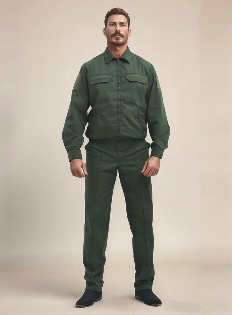 Костюм "Офисный", мужской, 100% габардин, всесезон, зеленый, рост 182, размер 52