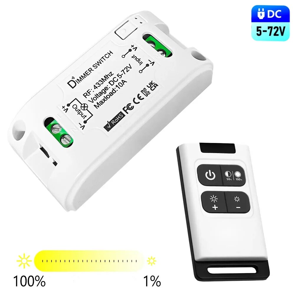 Беспроводной диммер Tedeligo для LED 5-30В 1 Switch 1 Remote