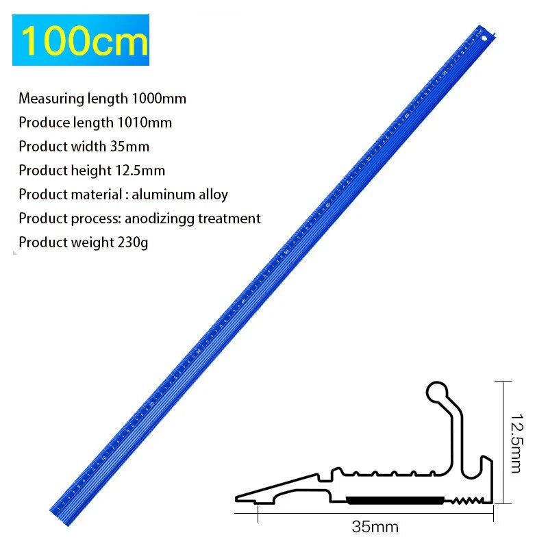 Измерительная линейка из алюминия 60 см/80 см/100 см 100cm