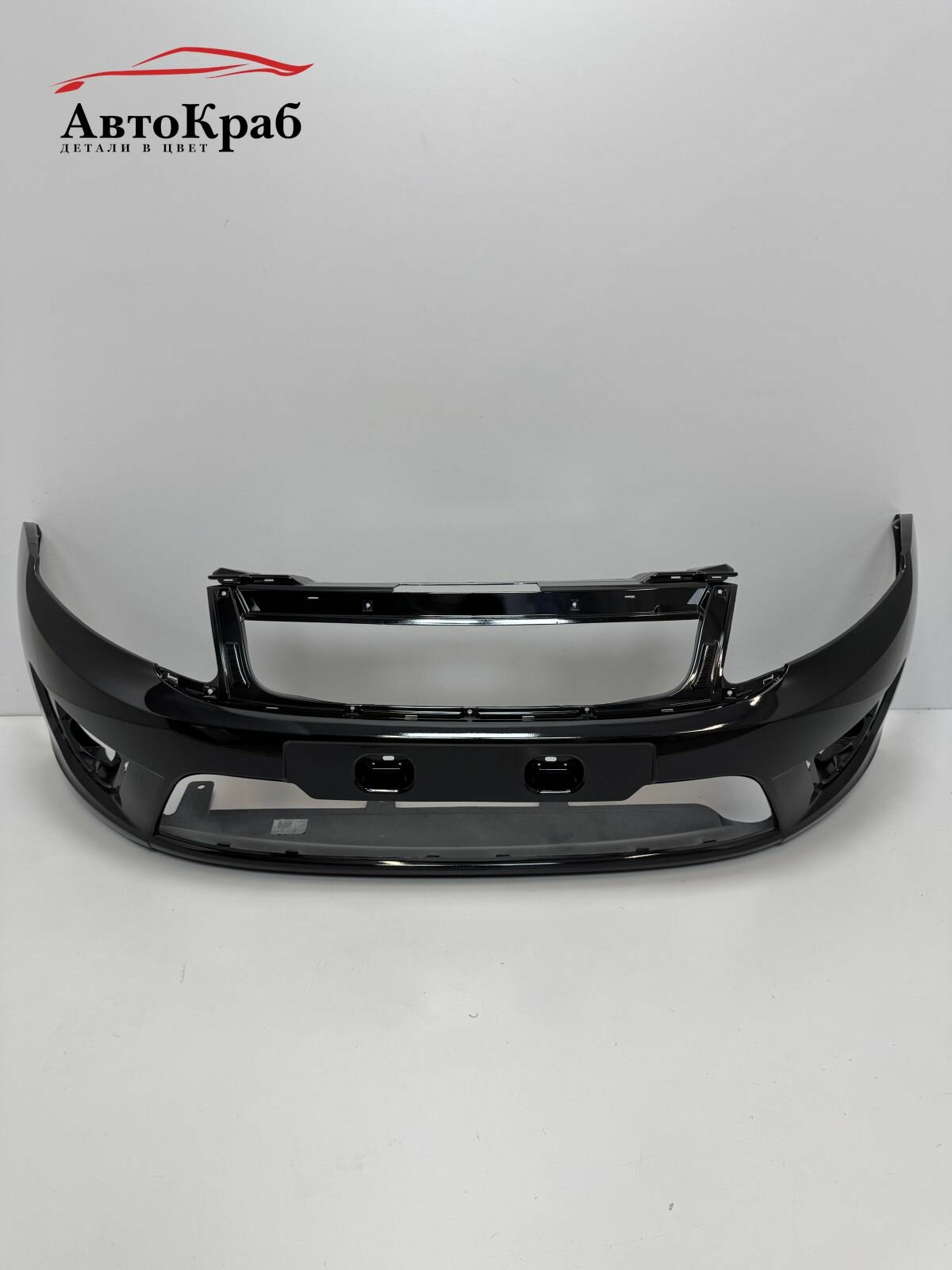Бампер передний в цвет для Лада Гранта рестайлинг 2013 - 2018 г. 665 - космос, черно синий