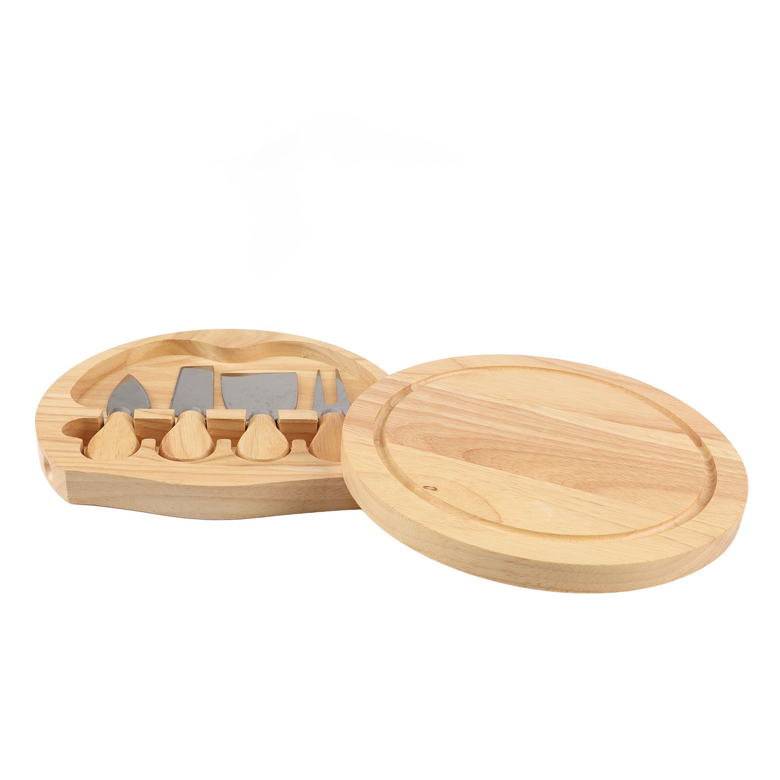 Круглая сырная доска с 4 режущими посудами универсальные фрукты приправы для сыра подают лоток