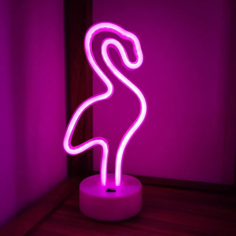 Неоновая настольная лампа Фламинго Кролик Flamingo