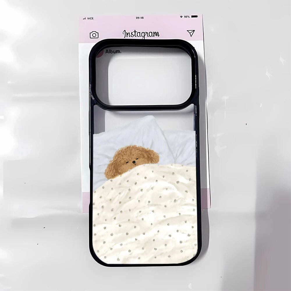 Чехол для iPhone 14 ProMax с собакой в кровати, цвет 2