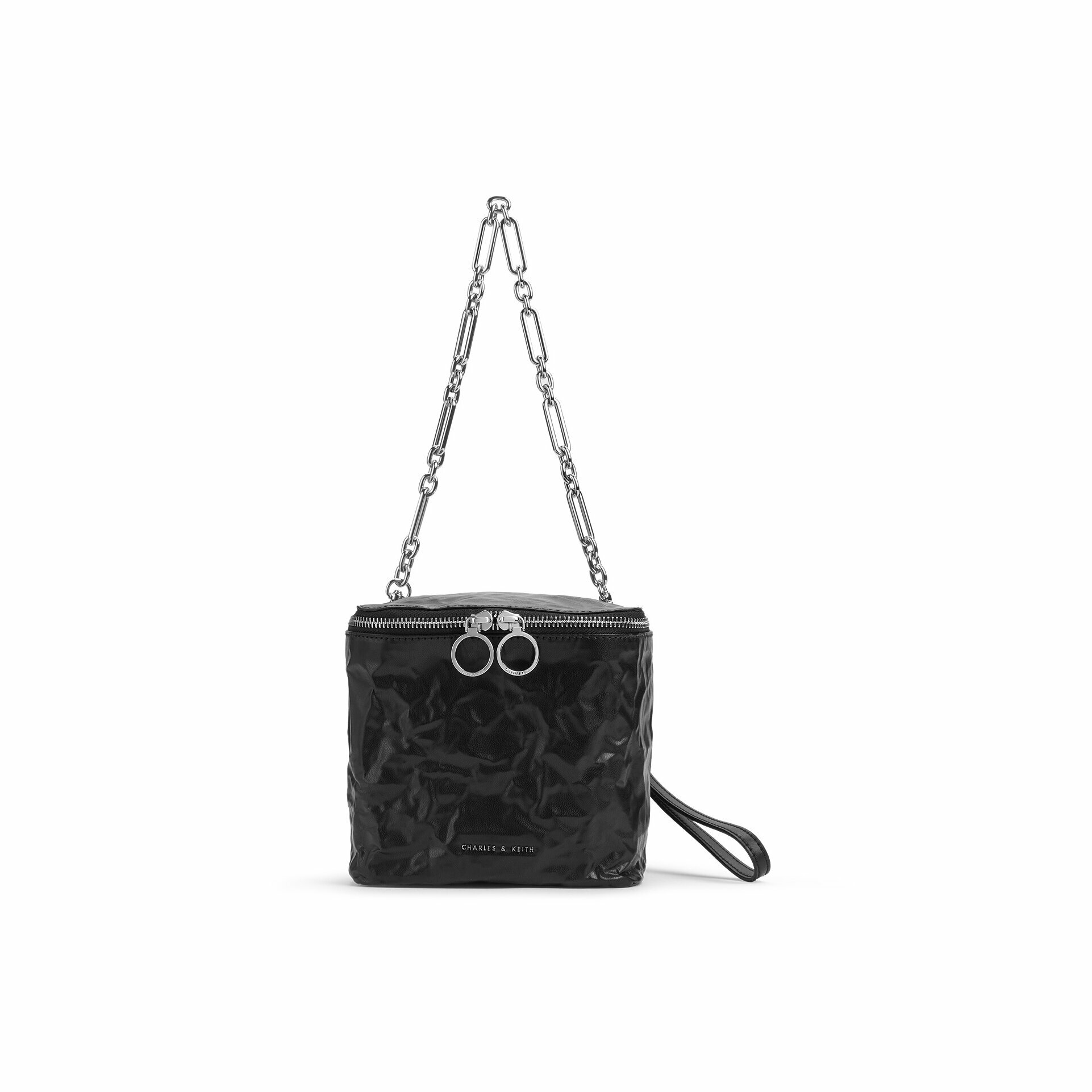 Сумка CHARLES & KEITH, фактура матовая, черный — фото 1