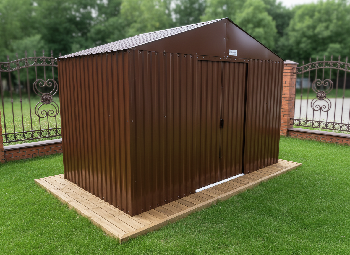 Хозблок СИМ-2 3х2, RAL8017 Коричневый, сарай сборный металлический