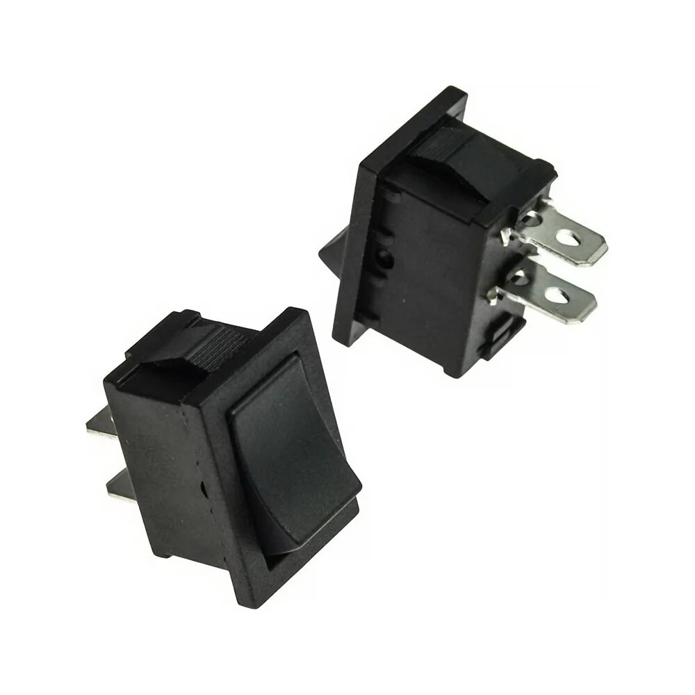 3шт Клавишный переключатель 2 контакта, ON-OFF, черный PL2402