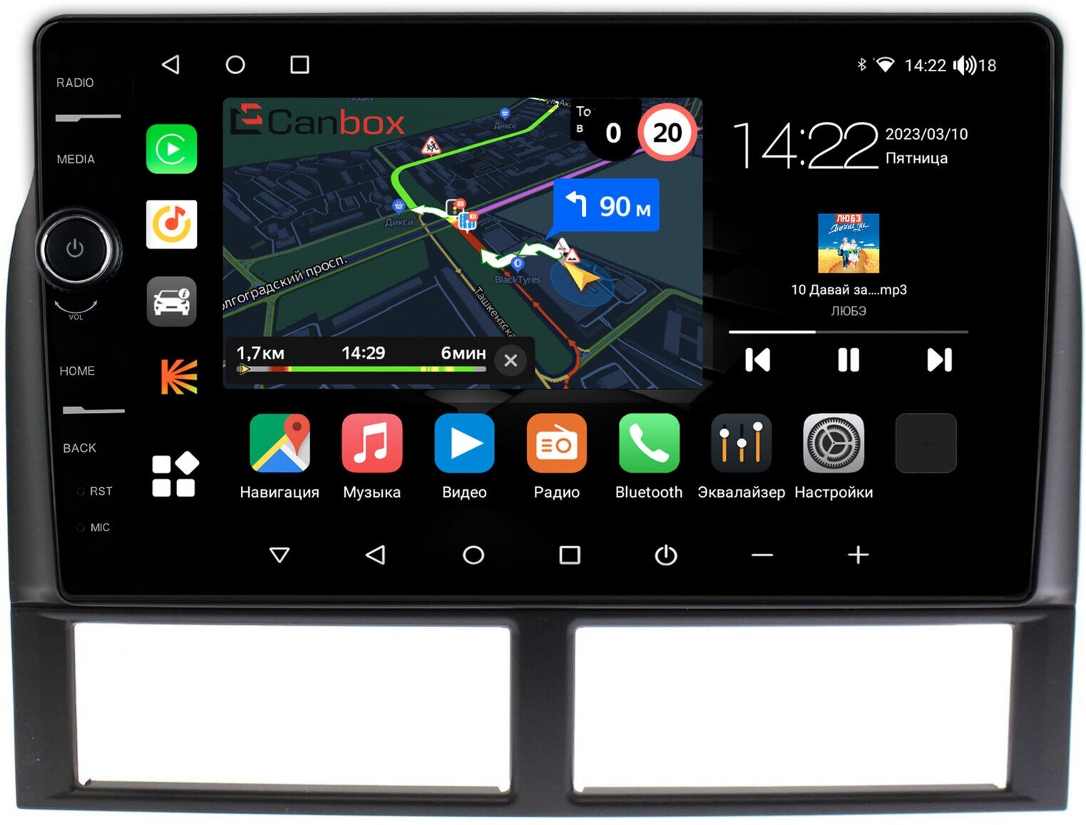 Штатная магнитола Canbox M-Line 7840-9-1192 для Jeep Grand Cherokee 2 (WJ) 1998-2004 на Android 10 (4G-SIM, 2/32, DSP, QLed)