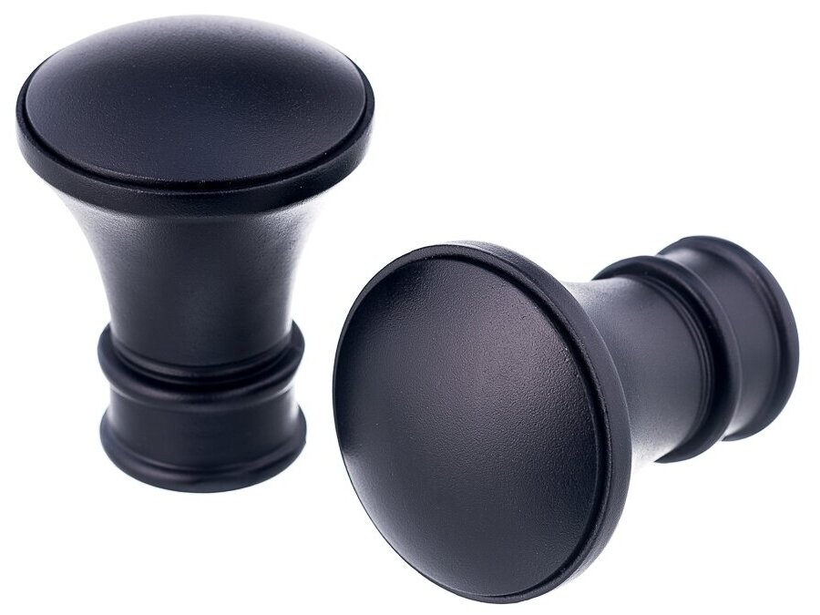 Наконечники для карниза OLEXDECO «Луксор» для труб диаметром 25 мм. Чёрный матовый