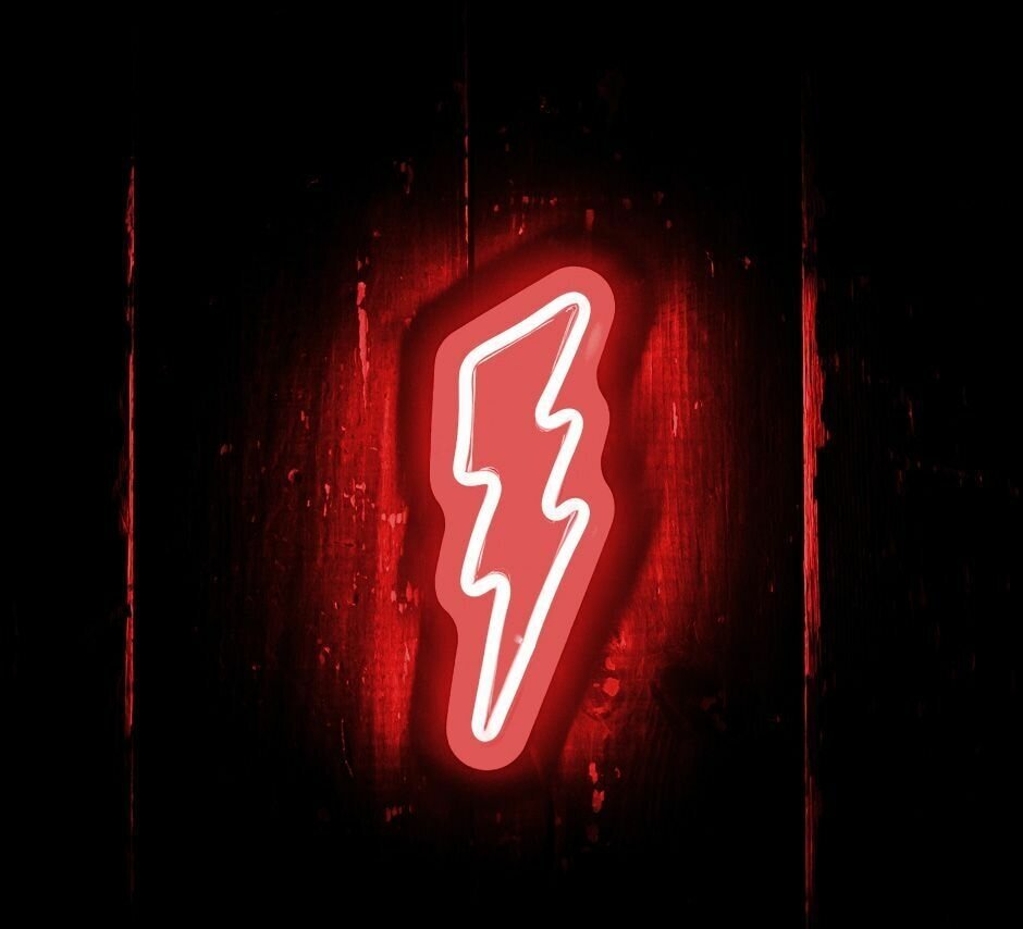 Неоновый светильник Elmarto Молния, 19х10 см, красный