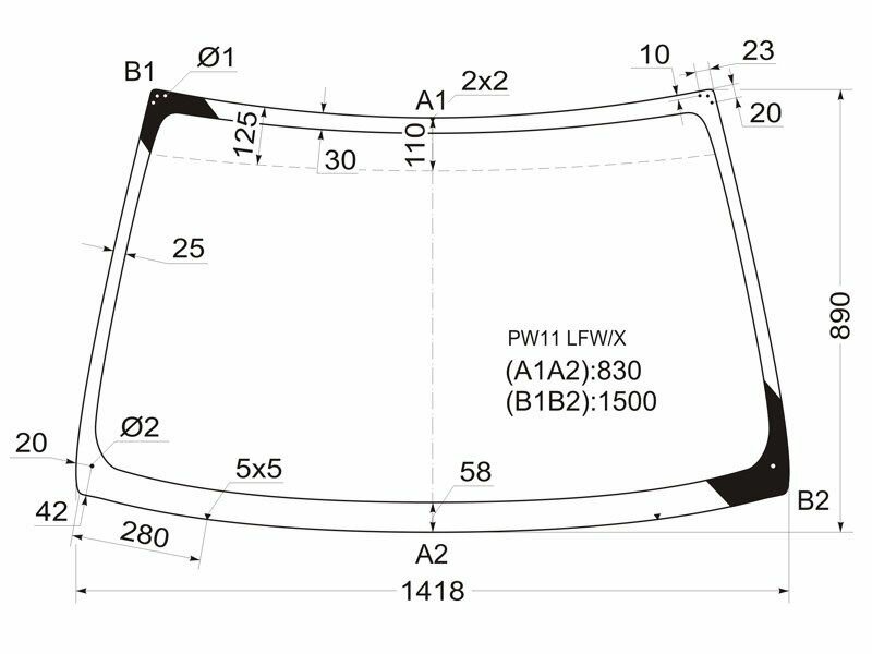 Стекло лобовое Nissan Avenir 98-05 / Expert 99-06 XYG арт. PW11 LFW/X