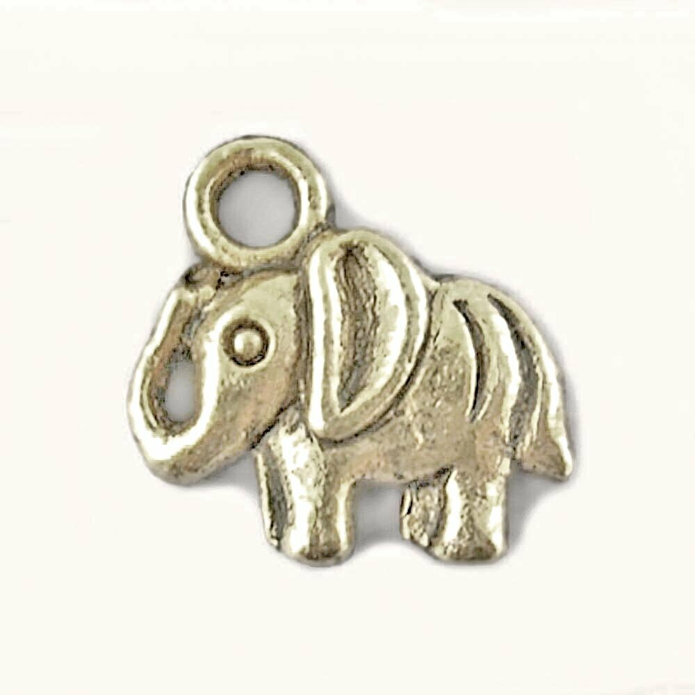 Фурнитура для бижутерии Подвеска Слоник мини 0011122 серебряный цвет 11x11х2 мм, цена за 10 шт.
