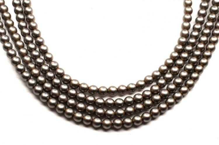 Жемчуг Preciosa, цвет 70544 матовый серый, 3мм, 10шт