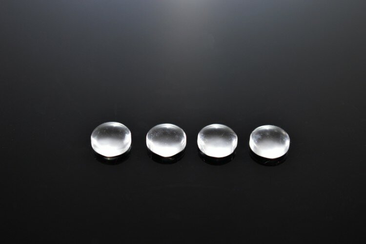 Кабошон стеклянный круглый, диаметр 5,5-6мм, толщина 3мм, цвет бесцветный, 2000-016, 4шт