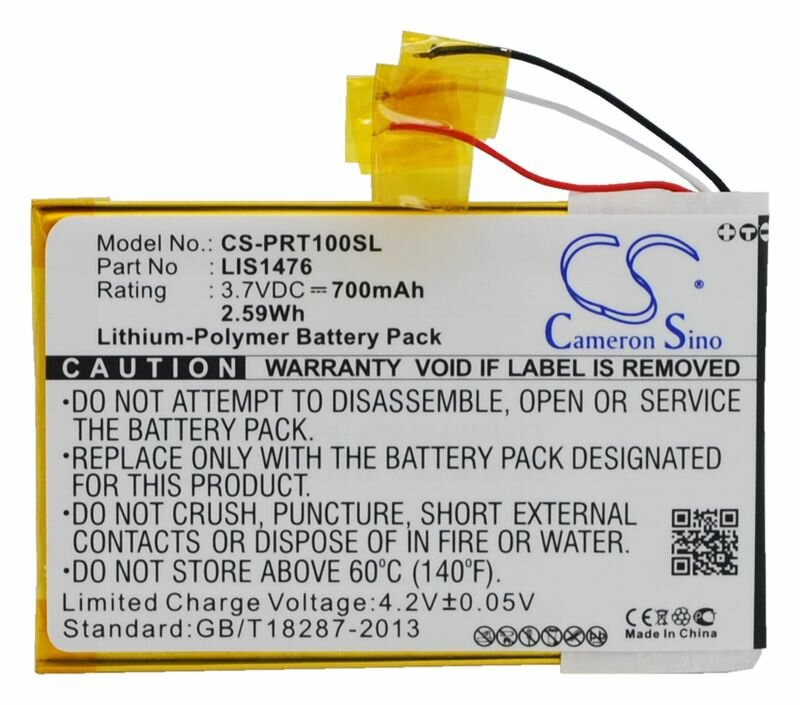 Аккумулятор Cameron Sino для электронных книг Sony PRS-T1, PRS-T2, p/n: 1-853-104-11, LIS1476, LIS1476MHPPC(SY6), 700мАч