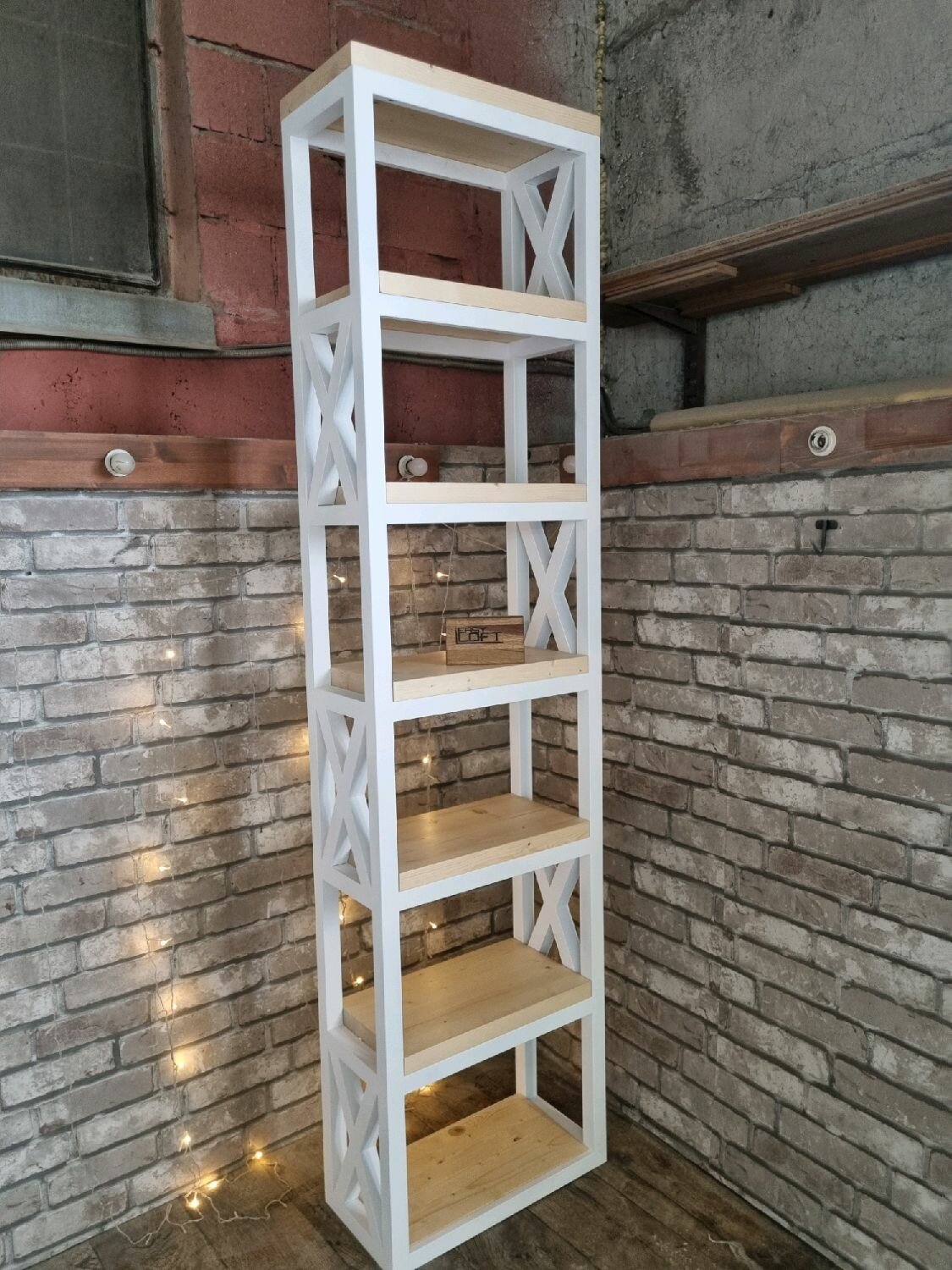 Стеллаж "EasyLOFT" в стиле лофт модель "Light", для дома и офиса, 60х30х240 см.
