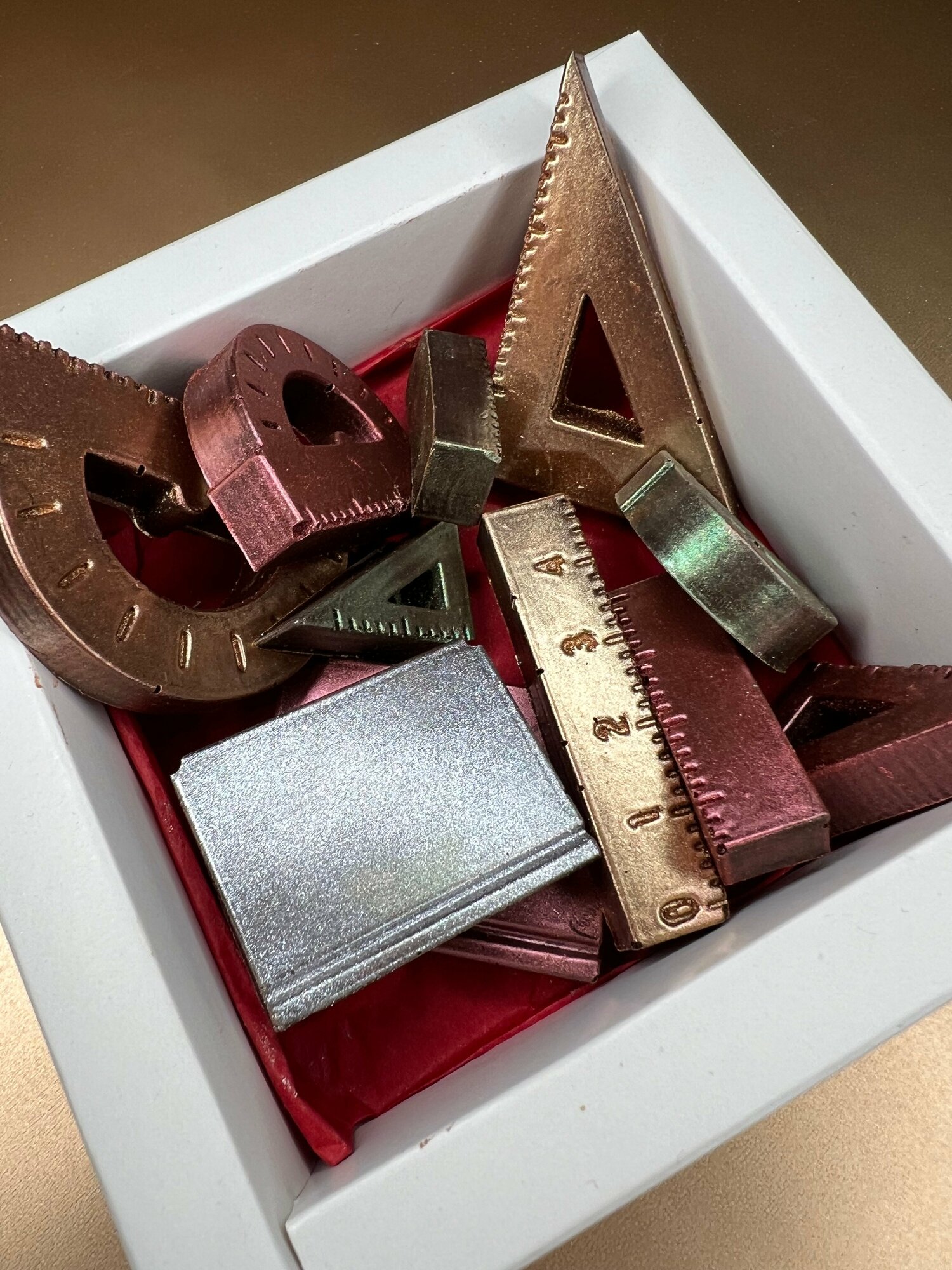 Шоколадный набор "Линейки и книжки", темный шоколад, ручная работа