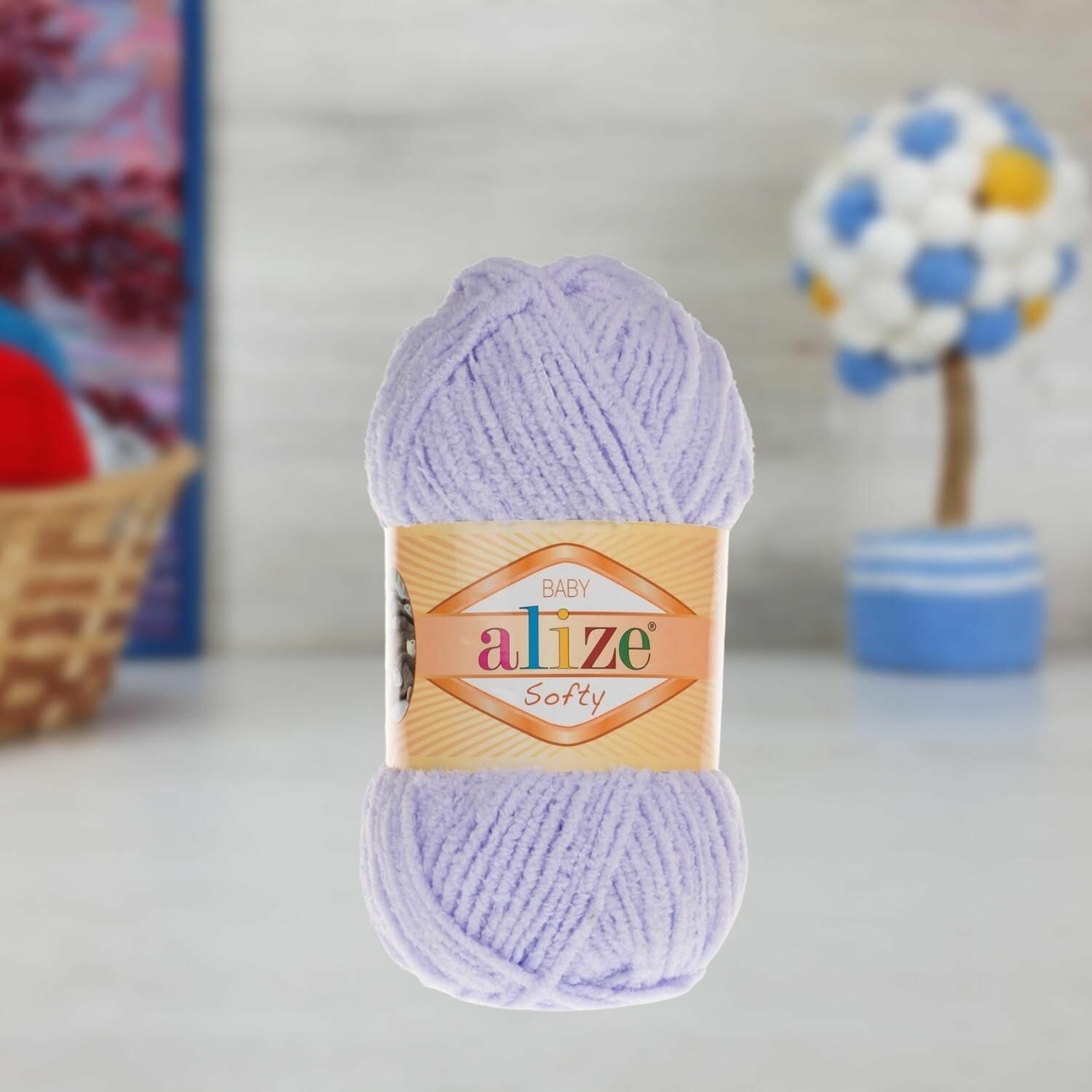Пряжа ALIZE SOFTY, неж. сирень - 146, 100% микрополиэстер, 5 мотков, 50 г, 115 м.