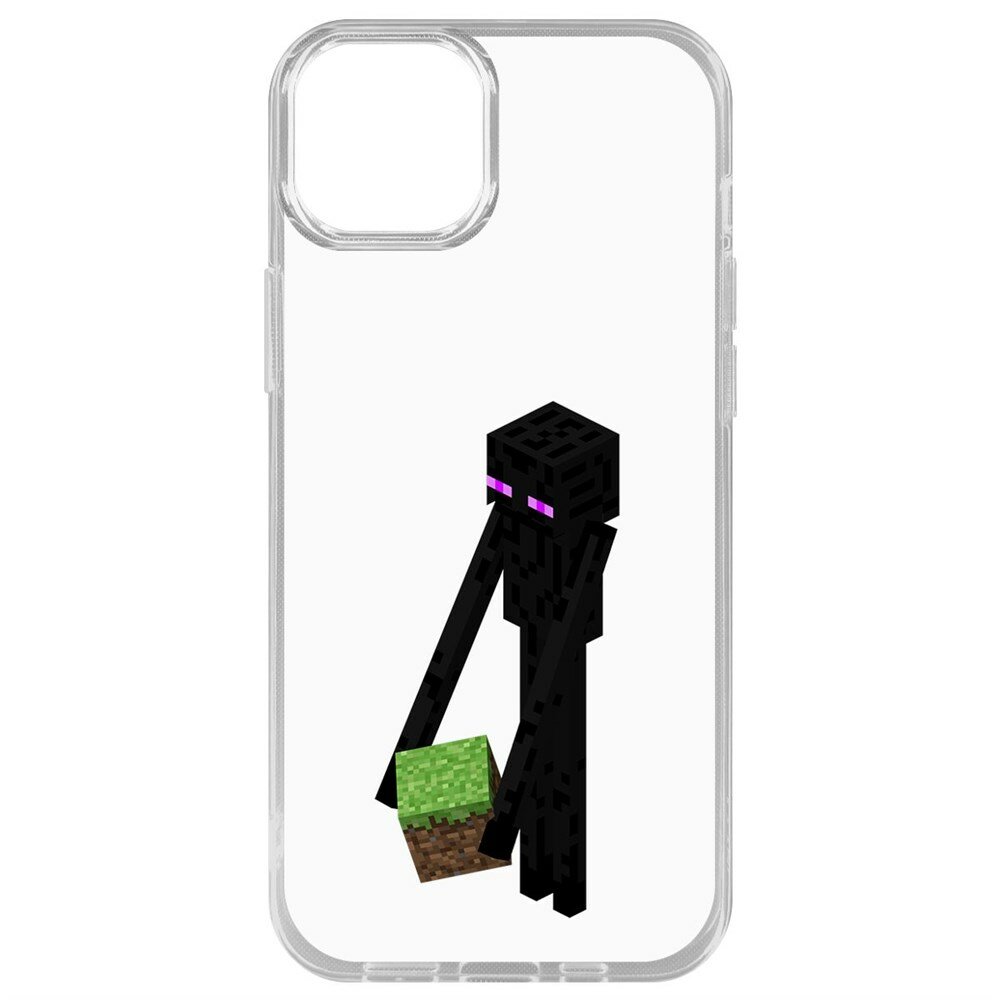 Чехол-накладка Krutoff Clear Case Minecraft-Эндермен для iPhone 15 Plus