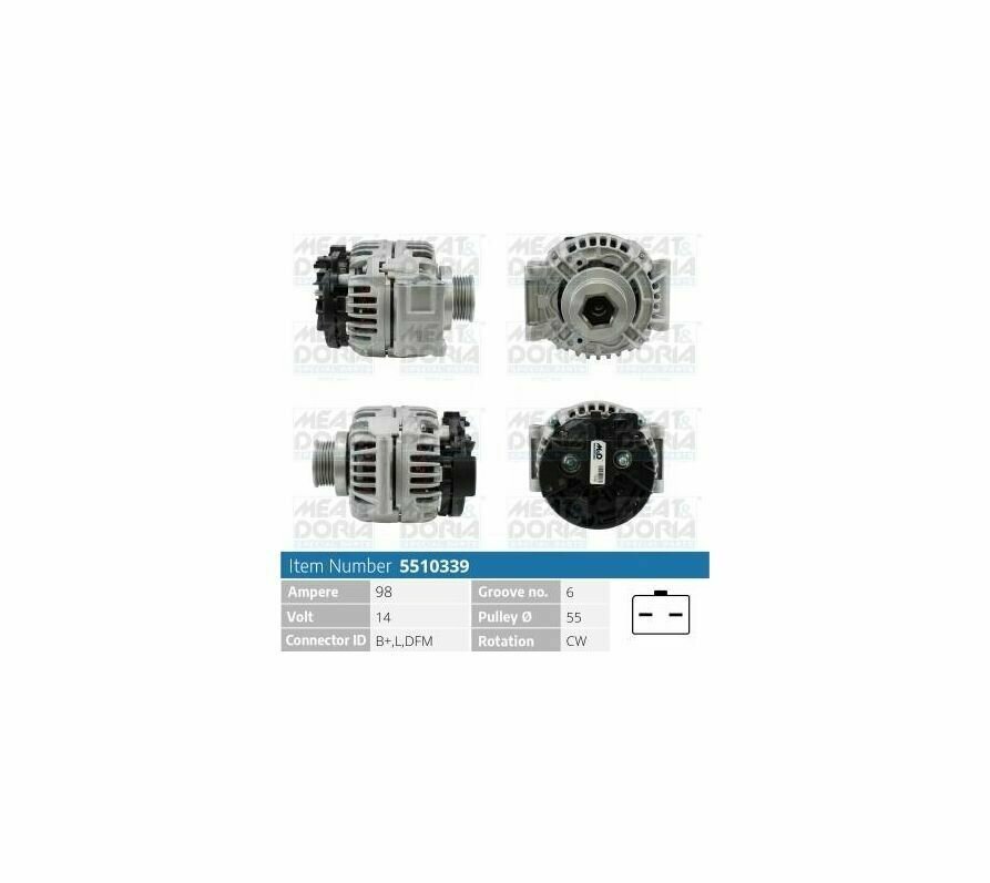 MEAT & DORIA 5510339 Генератор RENAULT MEGANE I LOGAN 14V 98A