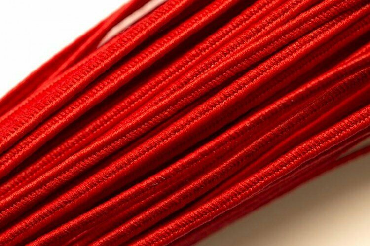 Шнур сутажный 2,5мм, цвет красный №313010, 1 метр