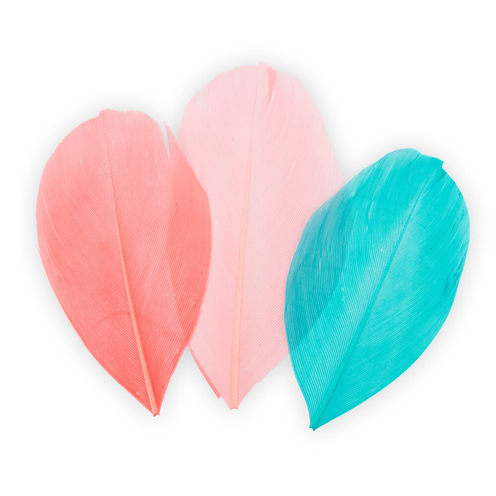 Mr.Painter PLU-06 Перья декоративные 6 см, вес 3 г ±0.5 г, коралловый/бирюзовый