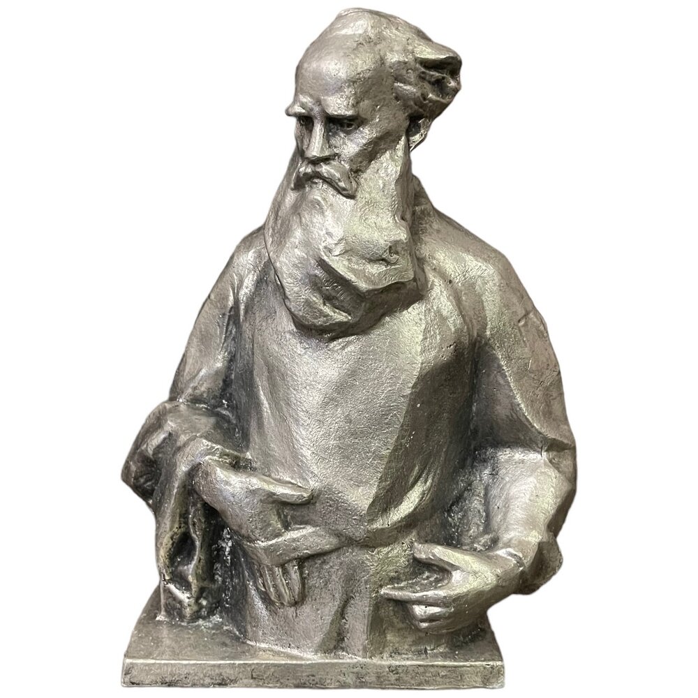 Силуминовый бюст "Толстой Л. Н." 1950-1960 гг. Автор Рогайшис В. А. СССР
