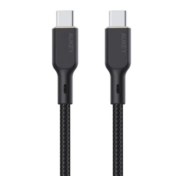 Кабель Aykey USB-C to USB-C Circlet Blink 100W Aramid Fiber Core , 1 м, Black [CB-KCC101]