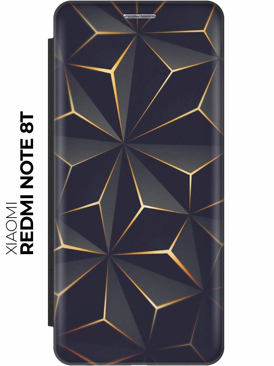 Чехол-книжка Графитовый узор на Xiaomi Redmi Note 8T / Сяоми Редми Ноут 8Т черный
