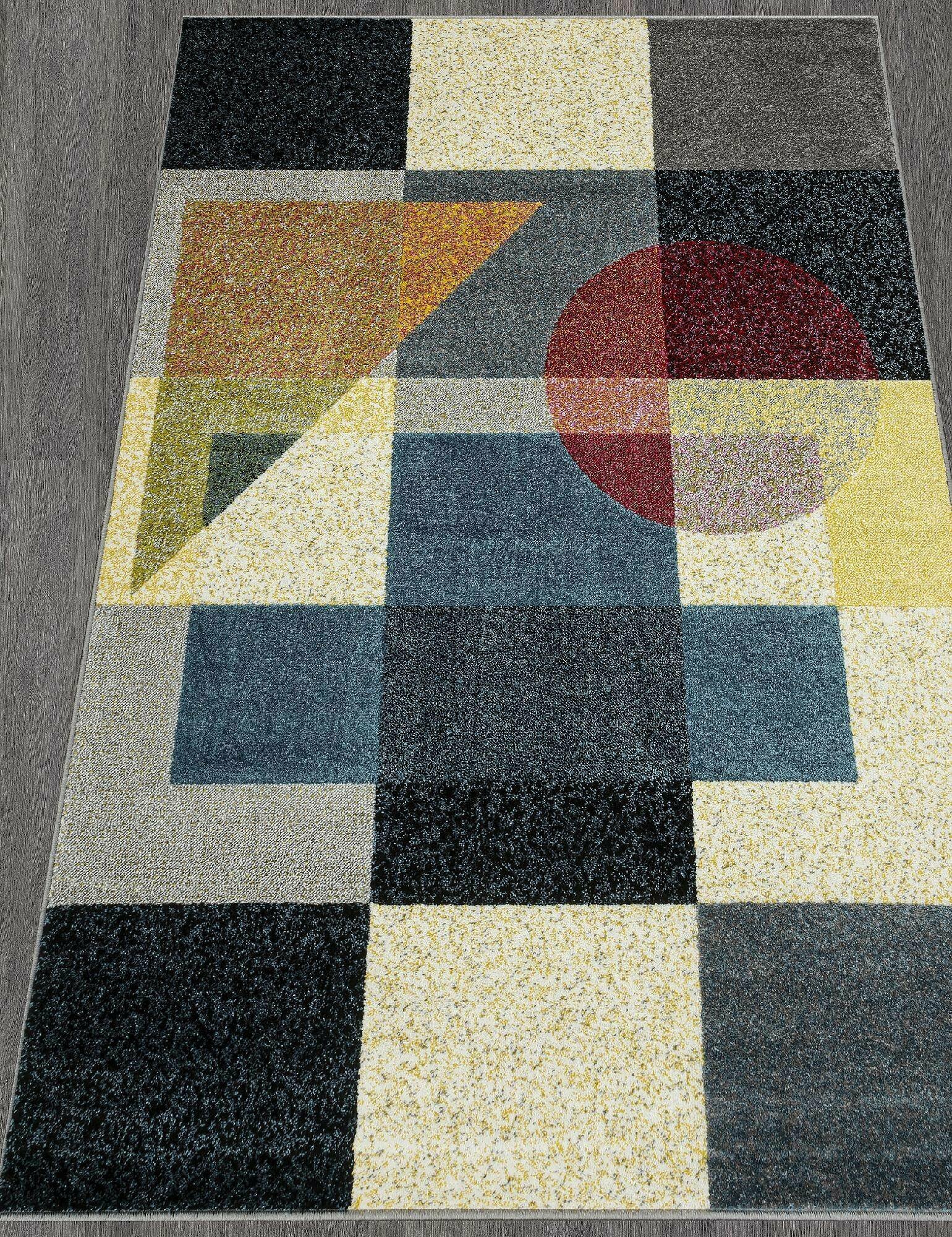 Ковер на пол в гостиную в спальню 100х200 см минимализм современный ворс 10 мм 368097 ковренок