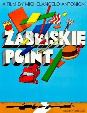 Плакат, постер Milton Glaser-Zabriskie point-Милтон Глайзер-Забриски пойнт на холсте, размер 42х60см