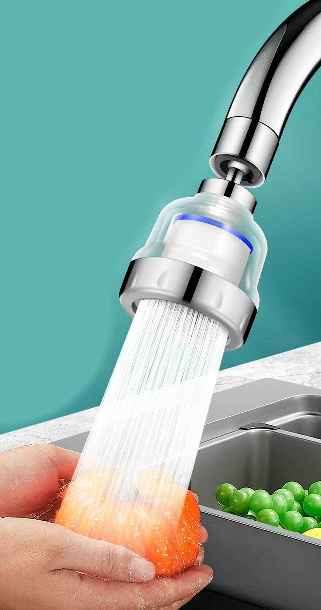 Аэратор с фильтром, универсальный на шарнире, латунная гайка