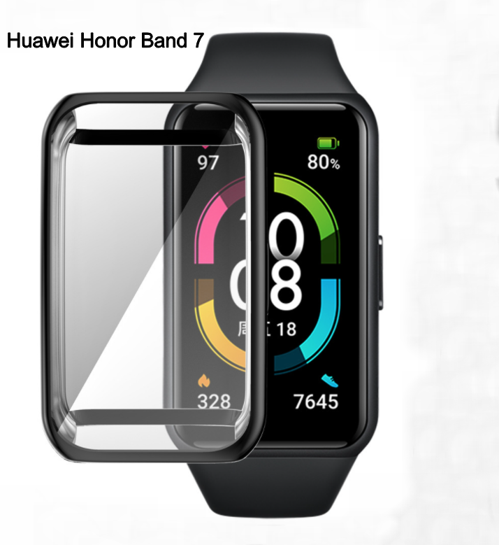 Защитный бампер-чехол MyPads Protect из тончайшего и прочного силикона для Huawei Honor Band 7 , черный