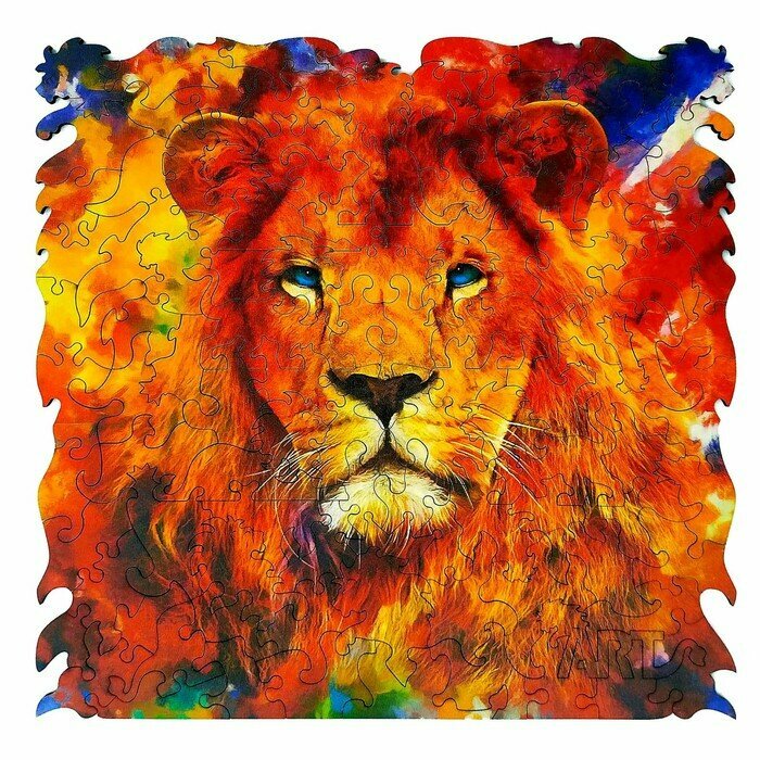 Фигурный пазл Нескучные игры деревянный ANIMAL ART Лев 112 деталей (8391)