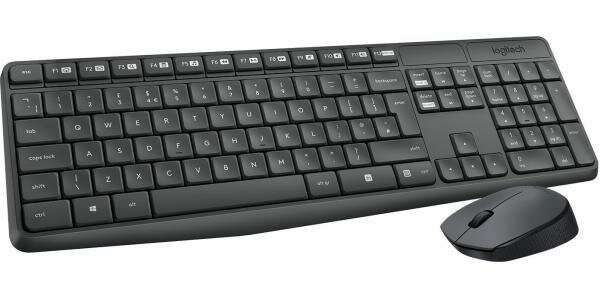 Клавиатура + мышь Logitech MK235 клав: серый мышь: серый USB беспроводная Multimedia (920-007931)