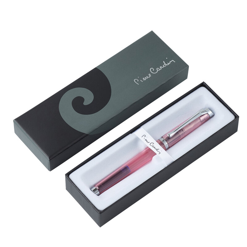 Ручка перьевая Pierre Cardin I-SHARE. Цвет - коралловый прозрачный. Подарочная упаковка