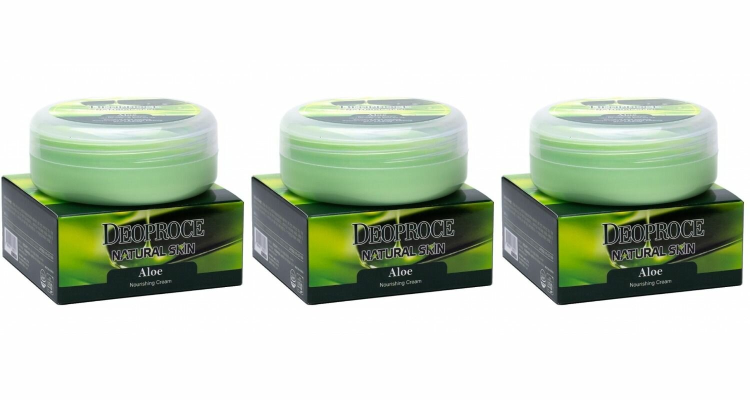 DEOPROCE Крем для лица и тела на основе экстракта сока алое DEOPROCE NATURAL SKIN ALOE NOURISHING CREAM, 100 гр, 3 шт