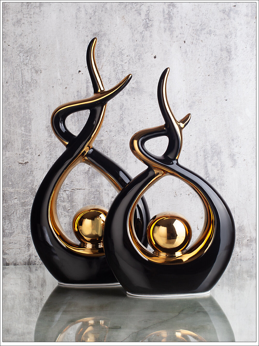 Комплект статуэток Винтаж (черная малая +бол)