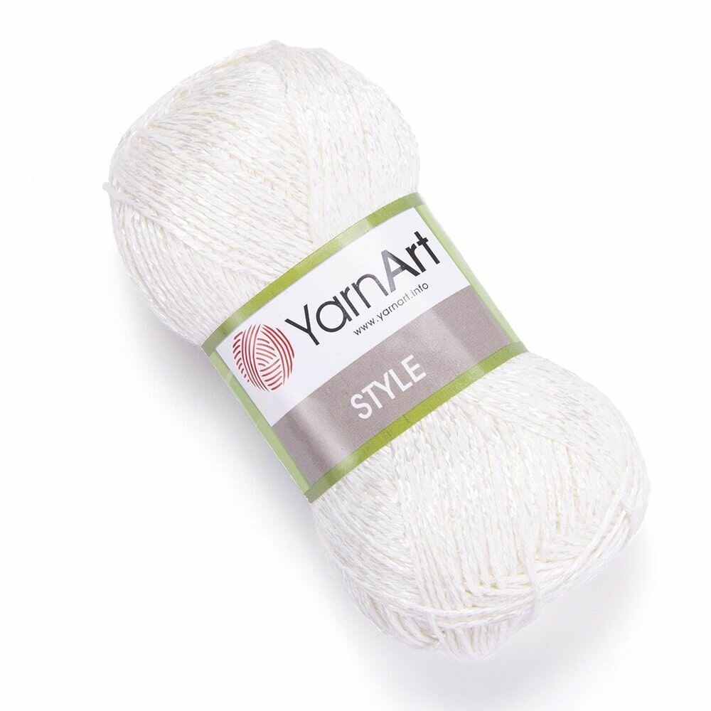Пряжа Стиль ЯрнАрт (Style) упаковка 5 мотков 50 г. 185 м. 67% хлопок 33% вискоза цвет 653 молочный
