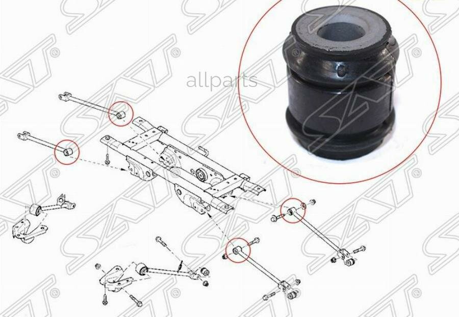 SAT ST-8200839124-B Сайлентблок цапфы Renault Duster 10-21 / Dacia Duster 10-17