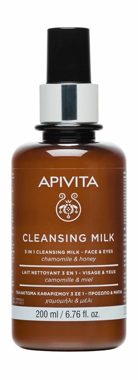 Очищающее молочко 3 в 1 для лица и глаз APIVITA 200 мл