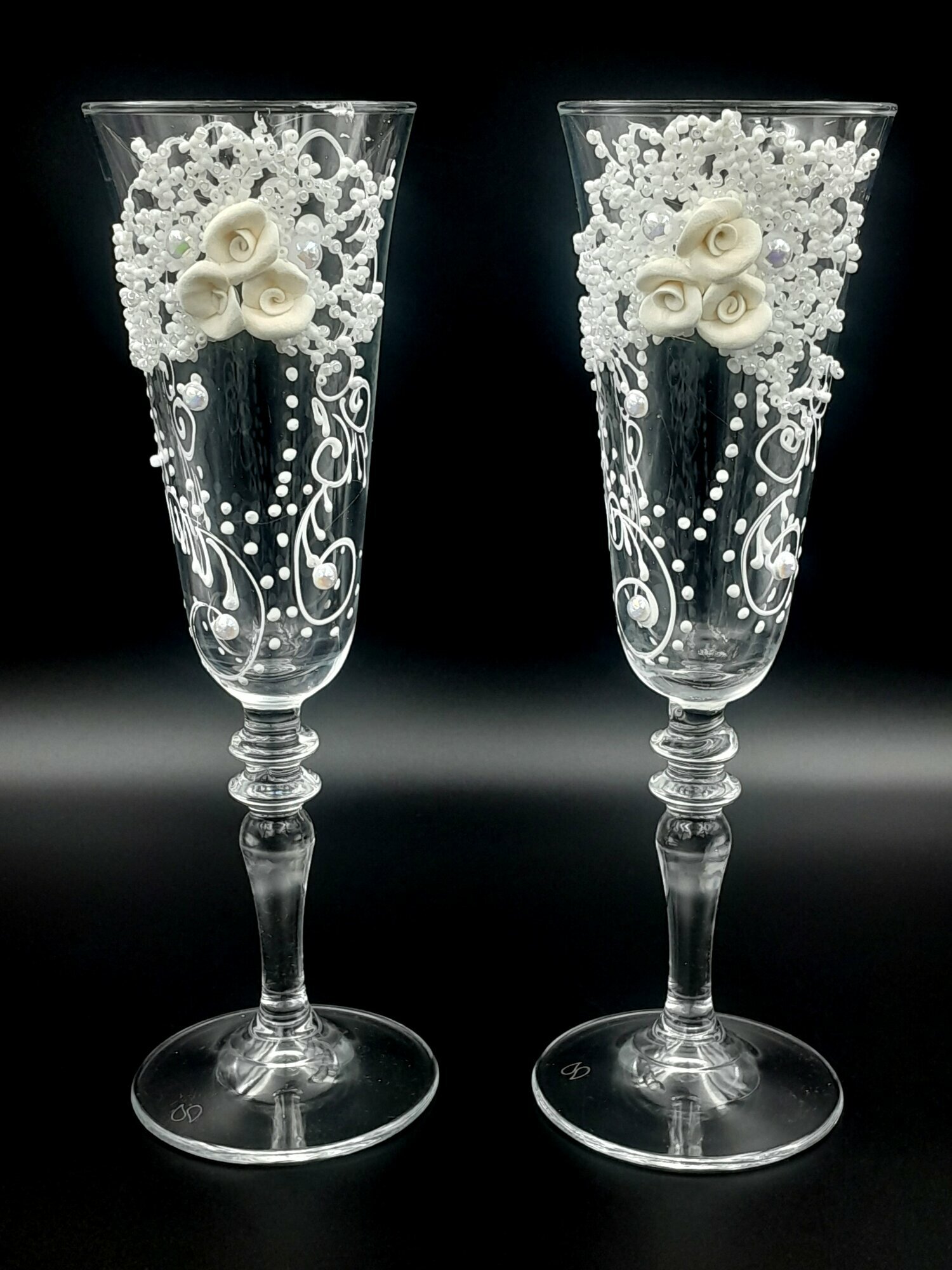 Свадебные бокалы "Художественная лепка"