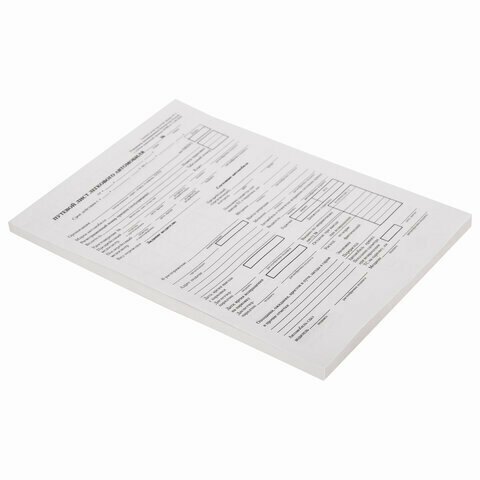 Бланк бухгалтерский типографский "Путевой лист легкового автомобиля", А5 (140х197 мм), склейка 100 шт, 130045