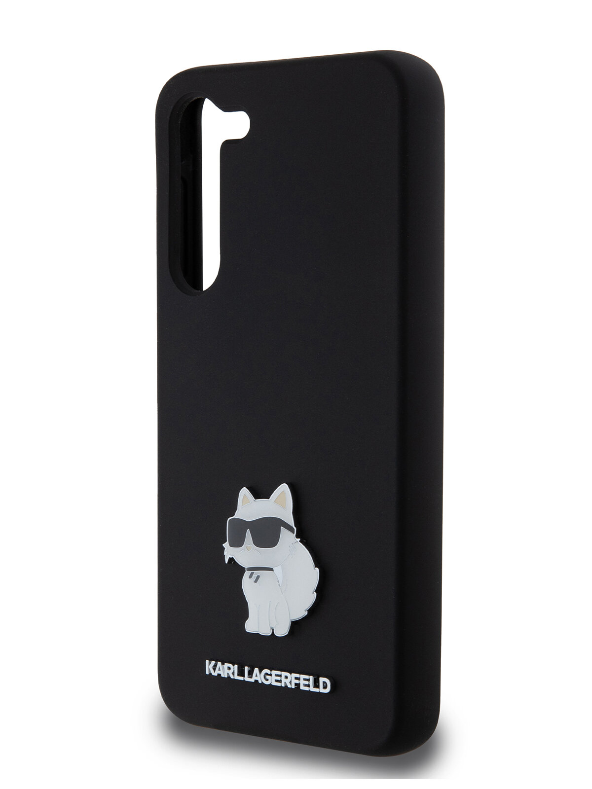 Lagerfeld для Galaxy S23+ чехол Liquid silicone NFT Choupette metal pin Hard Black