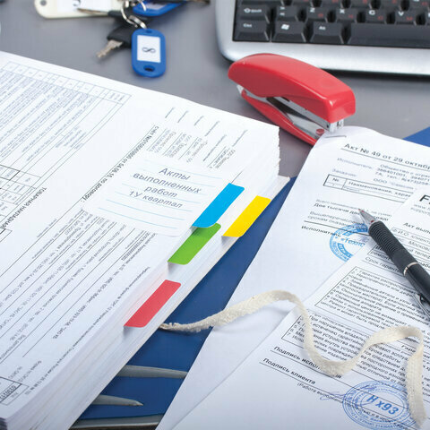 Блок-разделитель самоклеящийся (стикеры) BRAUBERG, линованный, 70х70 мм, 4 цвета х 25 листов, ассорти, 126695