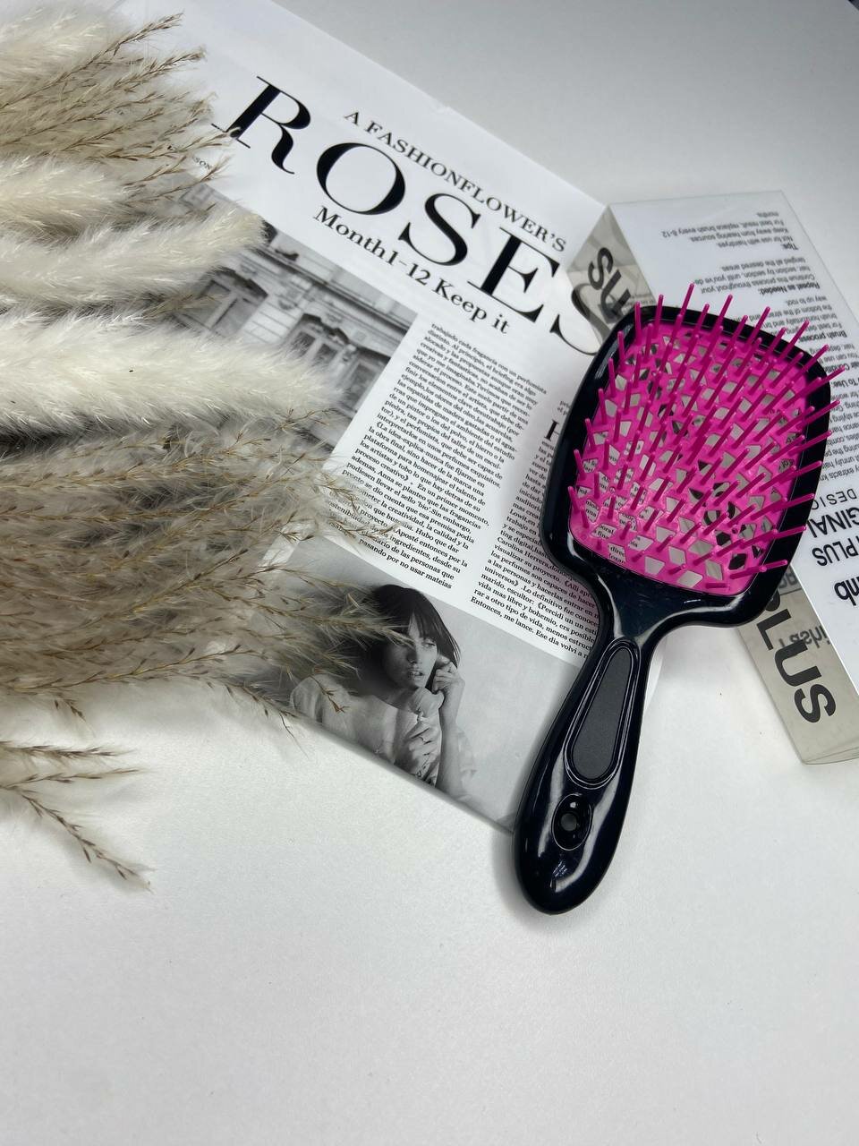 Массажная скелетная расческа для волос Пурпурная