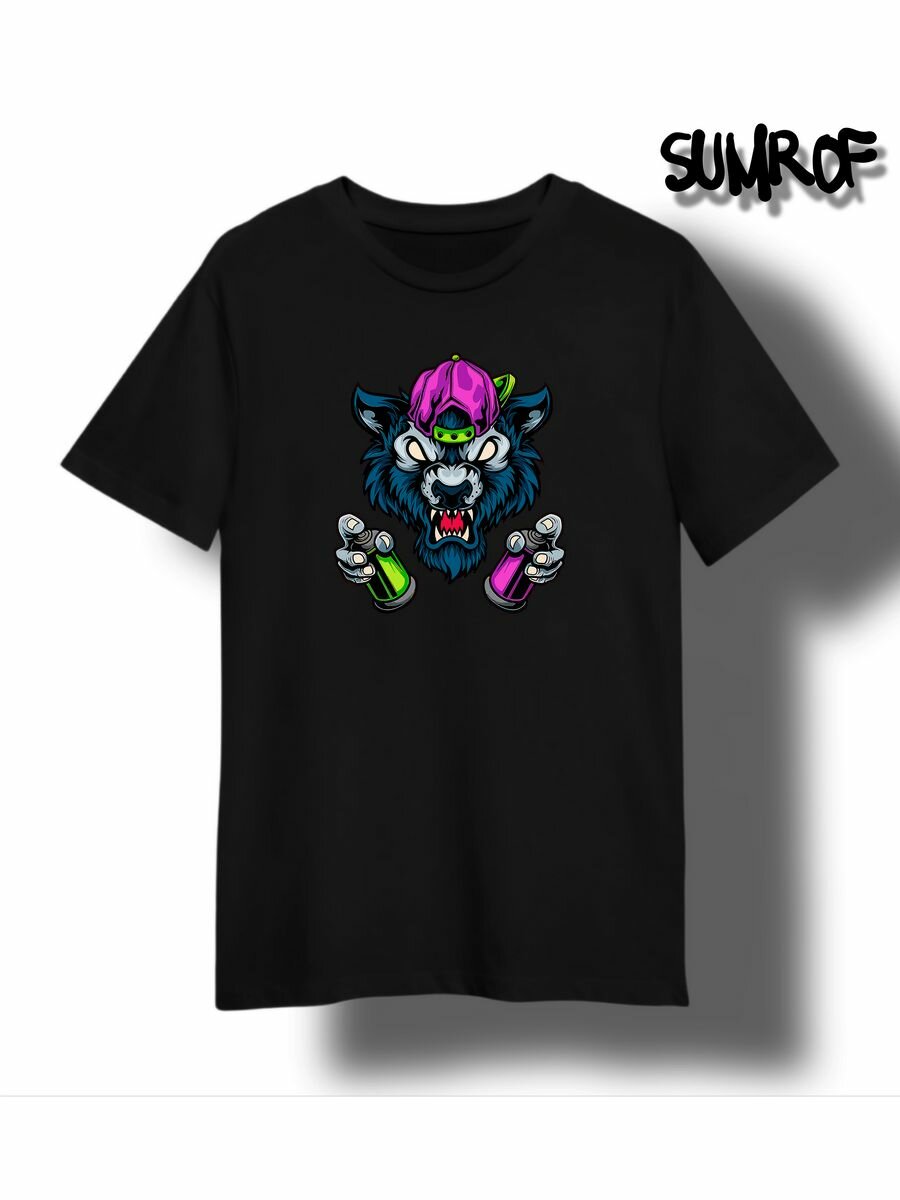 Футболка волк wolf граффити